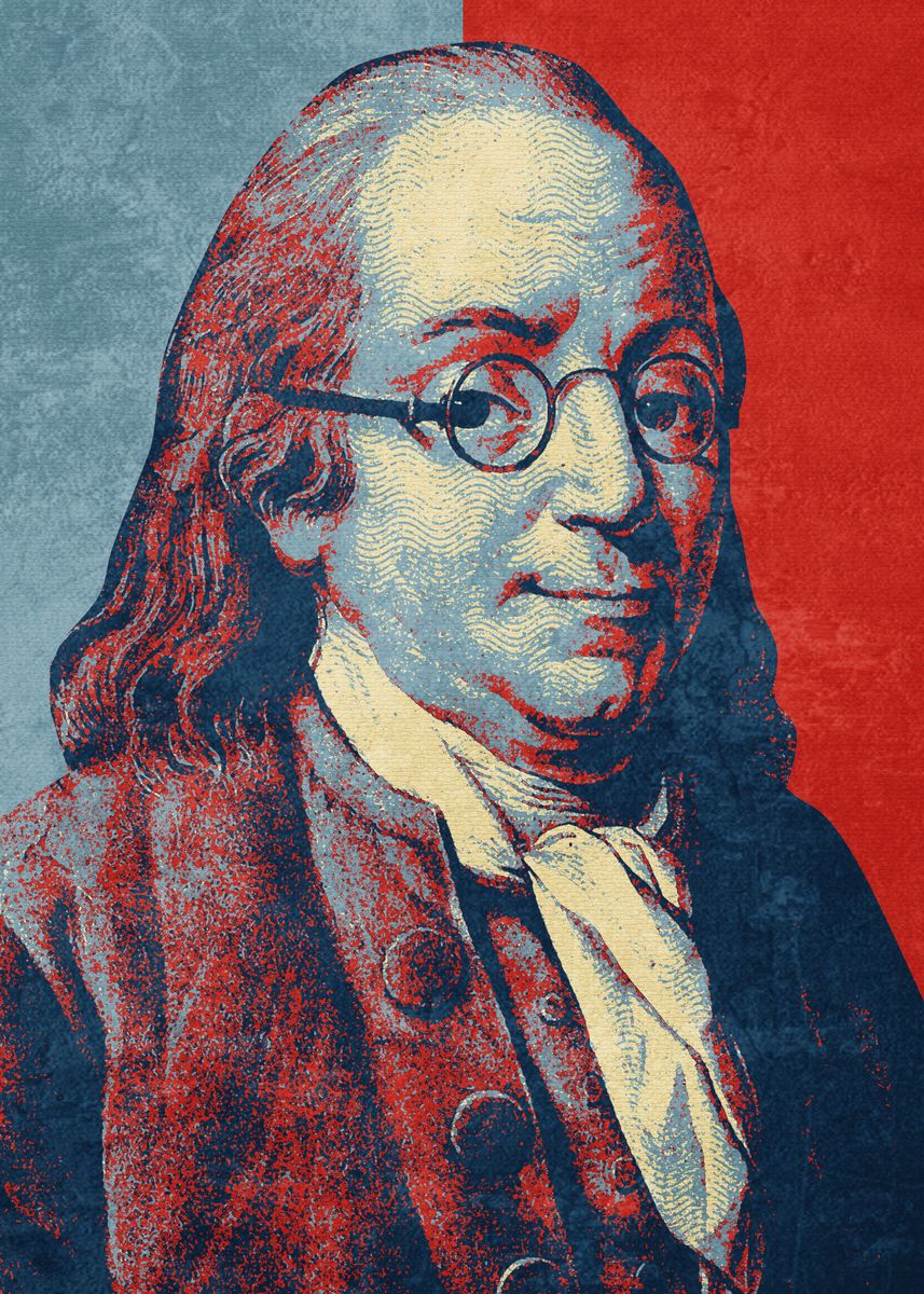 'Benjamin Franklin' Poster by Izmo Scribbles | Displate