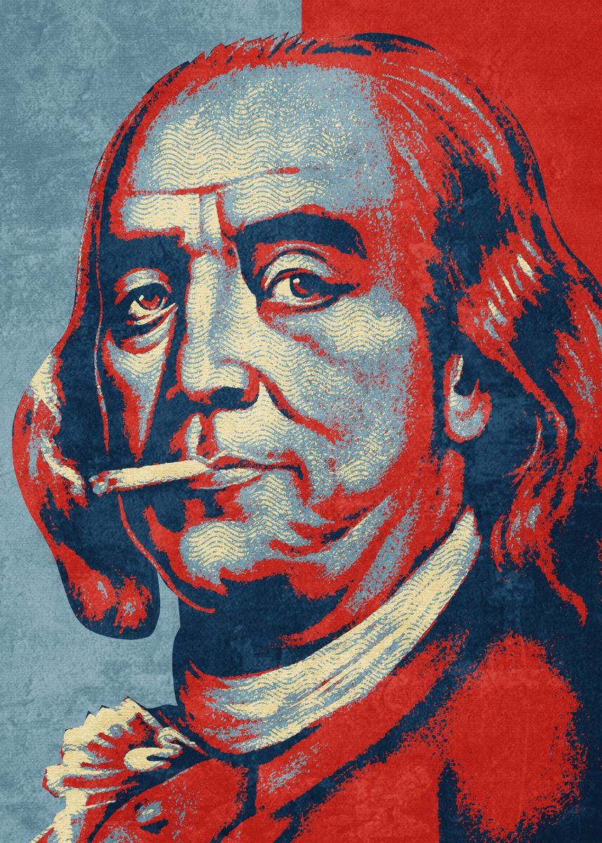 'Benjamin Franklin' Poster, picture, metal print, paint by Izmo ...