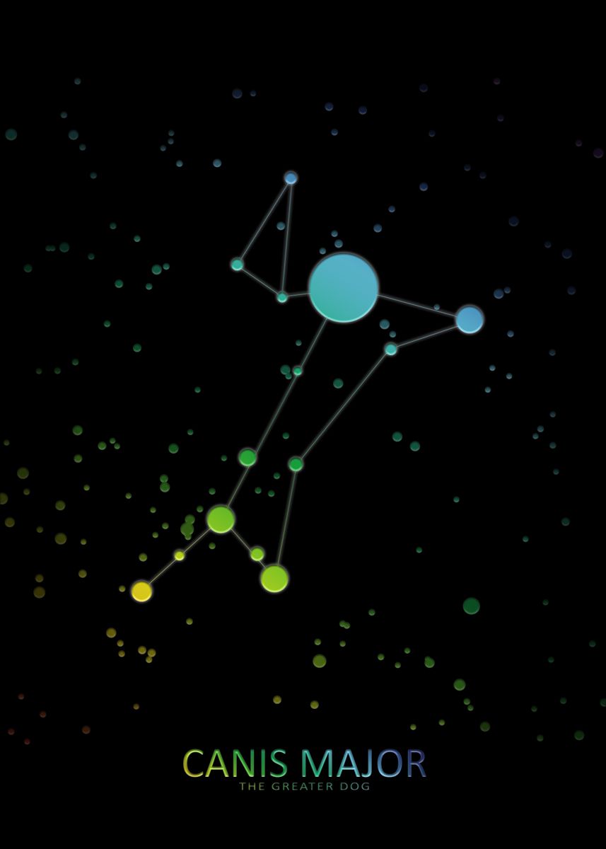 'Canis Major Constellation' Poster, picture, metal print, paint by City ...