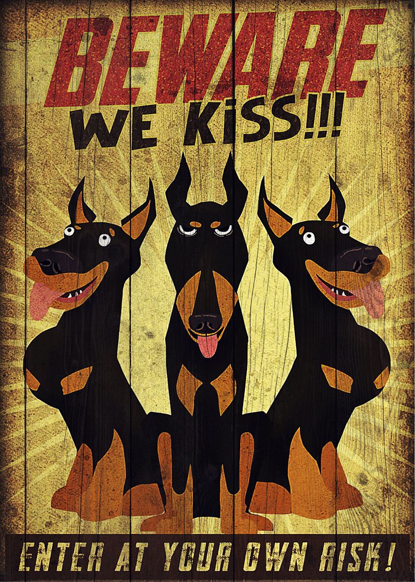 'Doberman' Poster, picture, metal print, paint by Nick Cournoyer | Displate