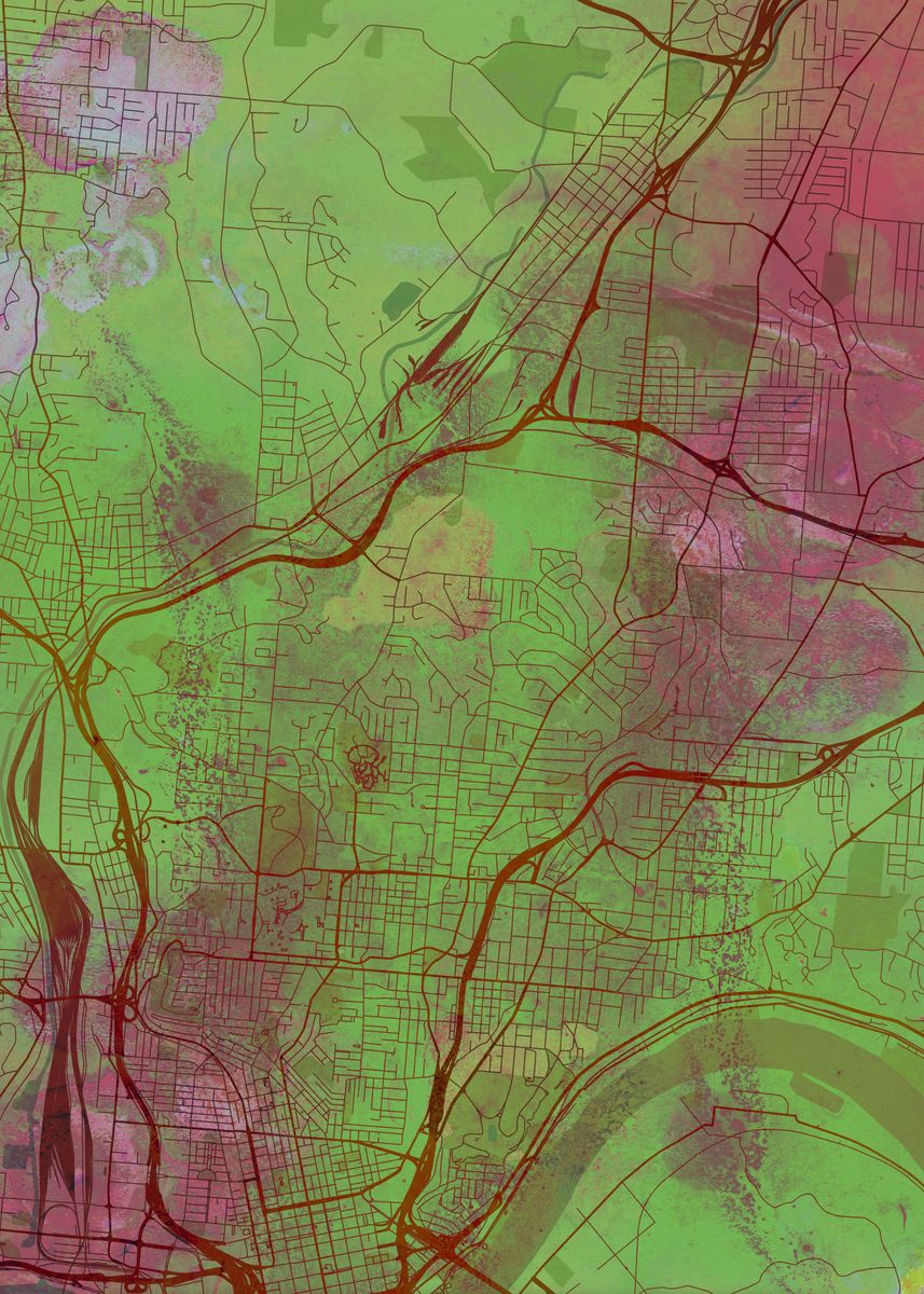 'Cincinnati Street Map' Poster, picture, metal print, paint by Dany ...