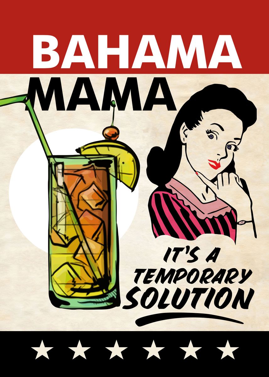 'BAHAMA MAMA SOLUTION WOMAN' Poster, picture, metal print, paint by ...