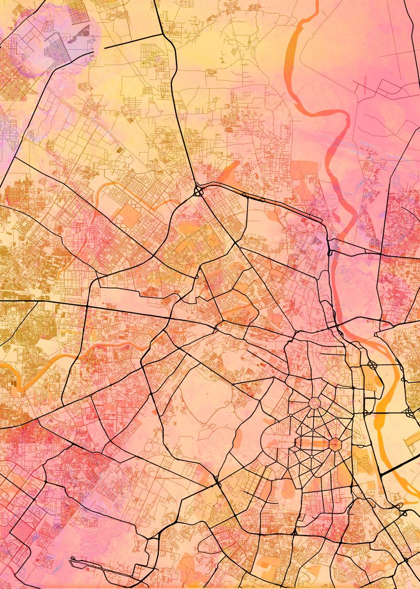 'Delhi Street Map' Poster by Dany | Displate