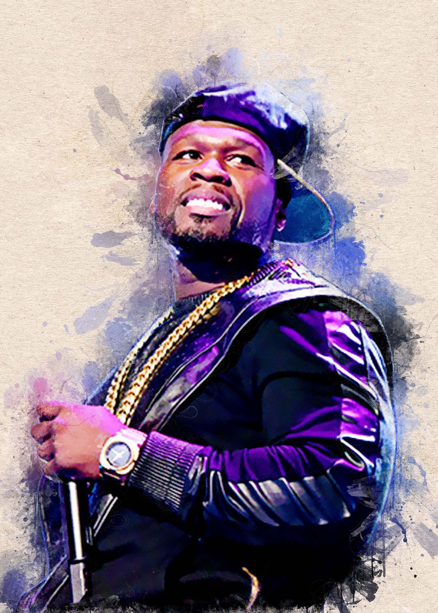 '50 Cent ' Poster, picture, metal print, paint by San Illustrator ...
