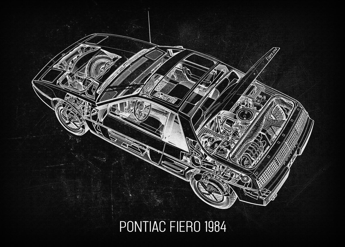 'Pontiac Fiero 1984' Poster by JAT DESIGNS | Displate