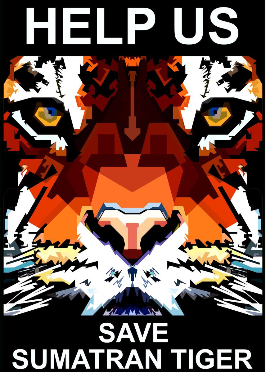 'Sumatran Tiger' Poster, picture, metal print, paint by Hari Mulyana ...