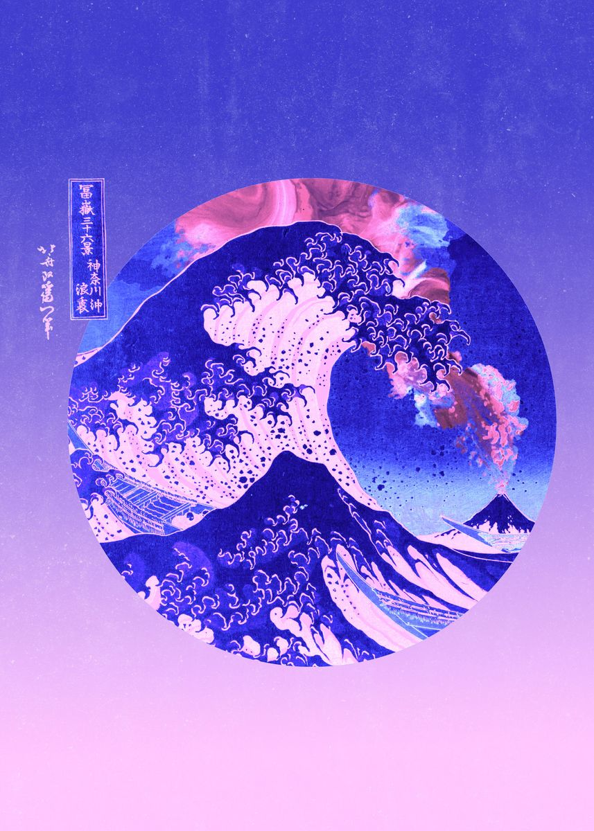 'Great Wave Purple Eruption' Poster by anthony Londer | Displate