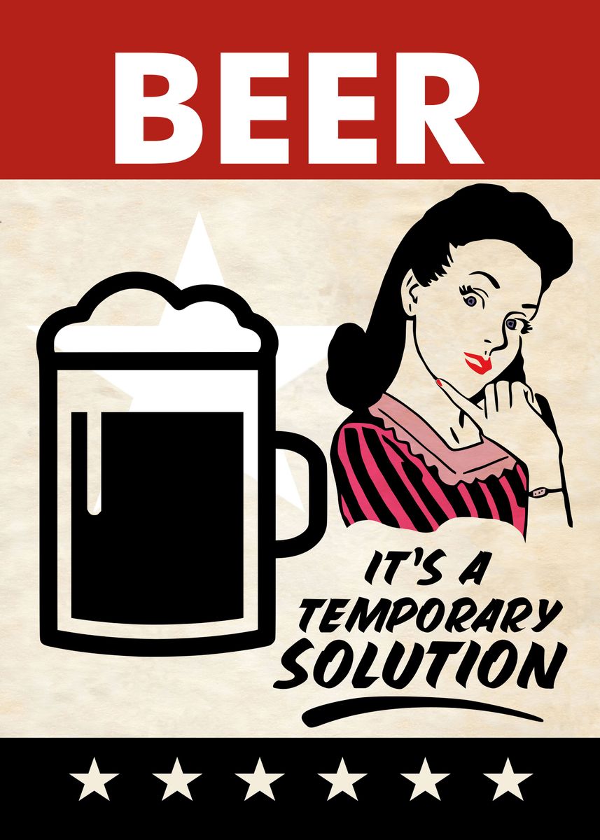 'BEER SOLUTION FEMALE' Poster by Atomic Chinook | Displate