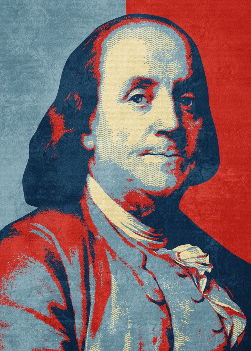 'Benjamin Franklin' Poster by Izmo Scribbles | Displate