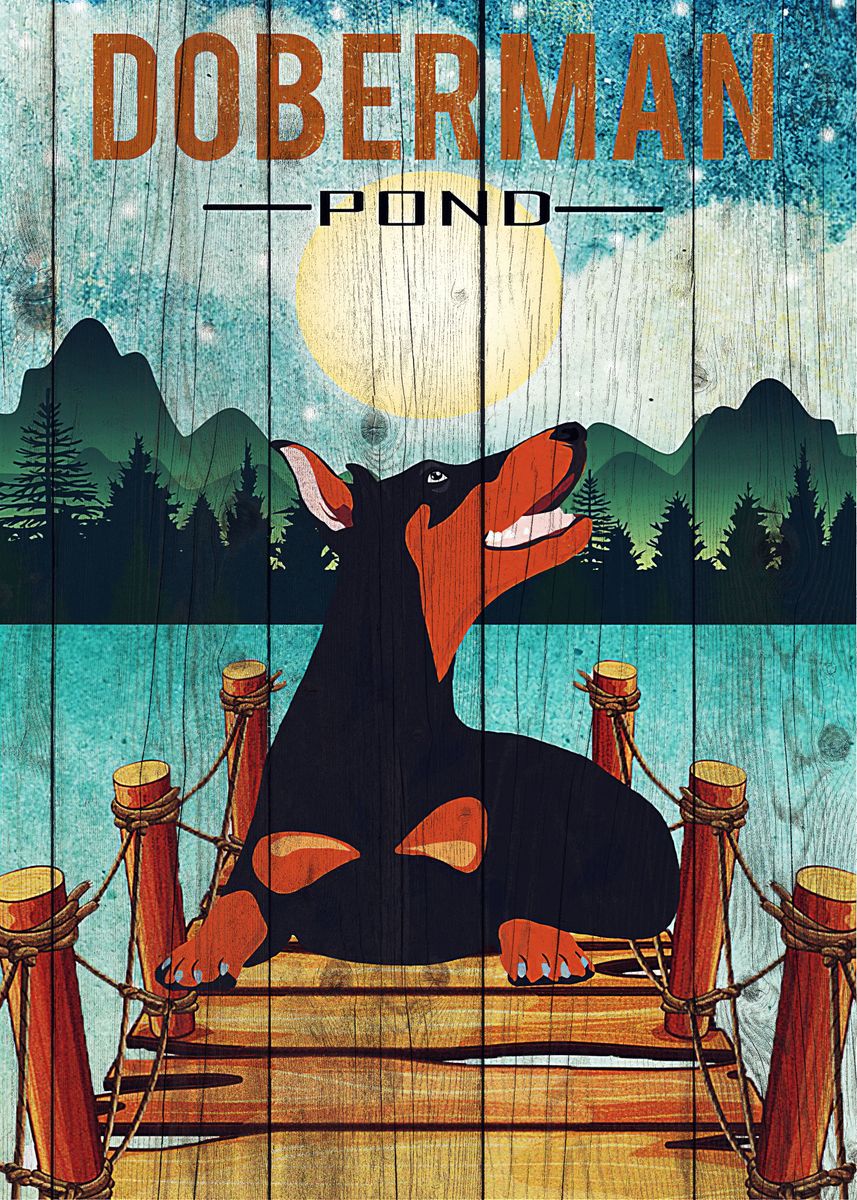 'Doberman' Poster, picture, metal print, paint by Nick Cournoyer | Displate