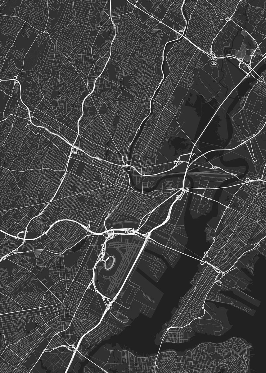 'Newark USA Map' Poster by GraphicalMaps | Displate