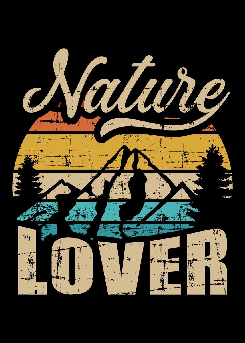 'Mountains Nature Lover vin' Poster, picture, metal print, paint by ...