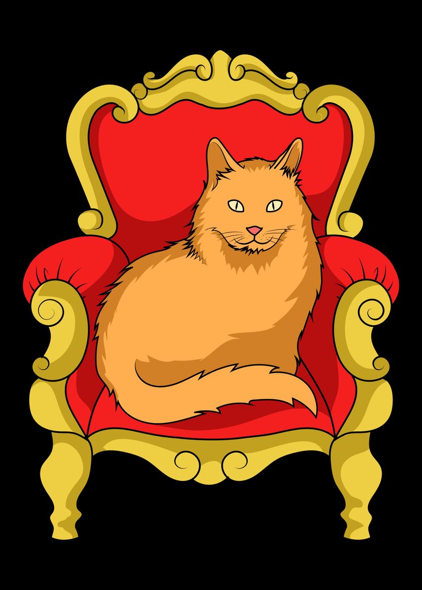 'Cat Queen Enthusiast' Poster, picture, metal print, paint by ...