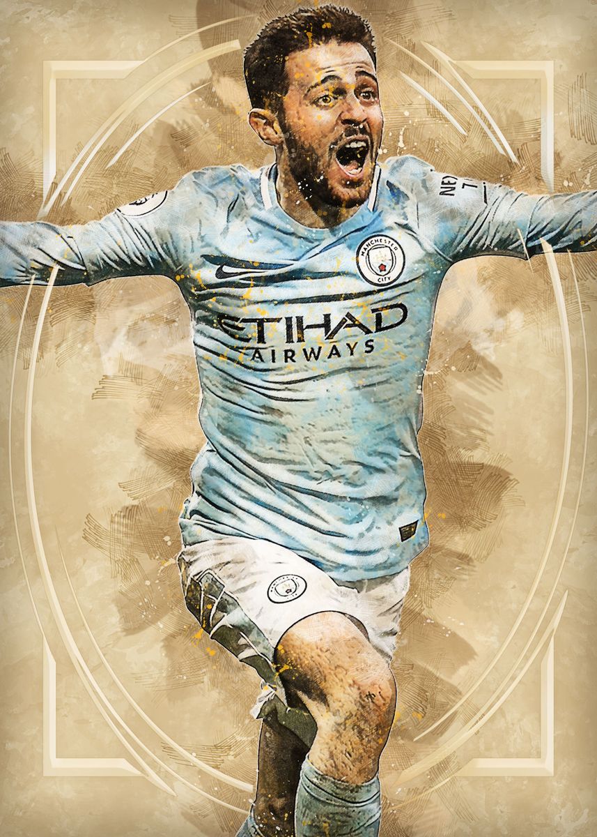 'Bernardo Silva' Poster, picture, metal print, paint by Buster Rameau ...