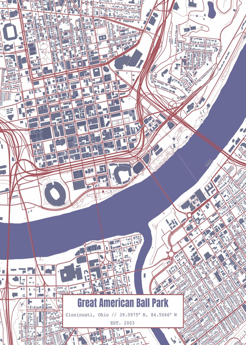 'Great American Ball Park' Poster, picture, metal print, paint by ...