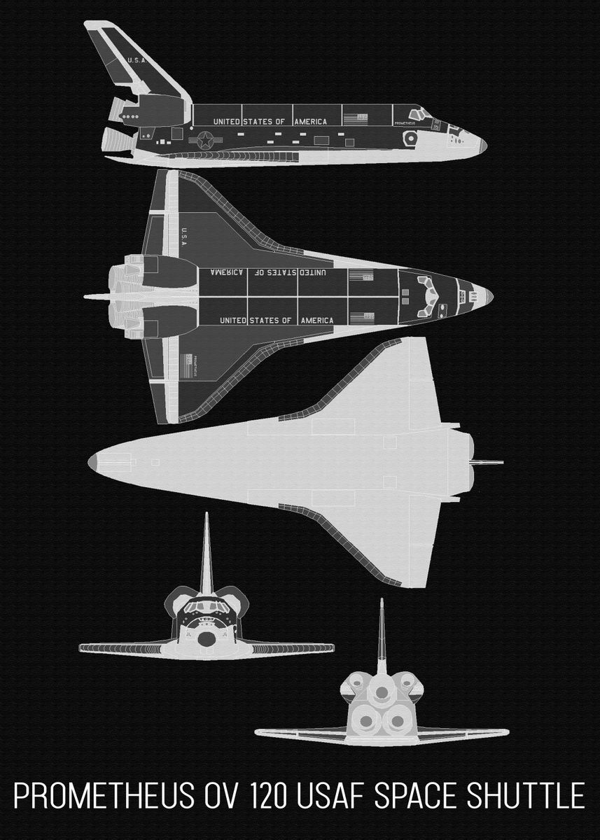 'PROMETHEUS OV120 USAF SPA' Poster, picture, metal print, paint by ...