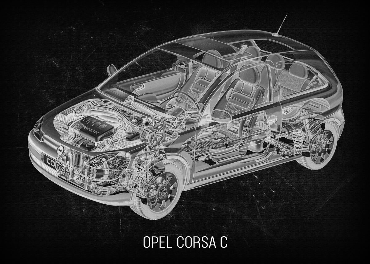 'Opel Corsa C' Poster by JAT DESIGNS | Displate