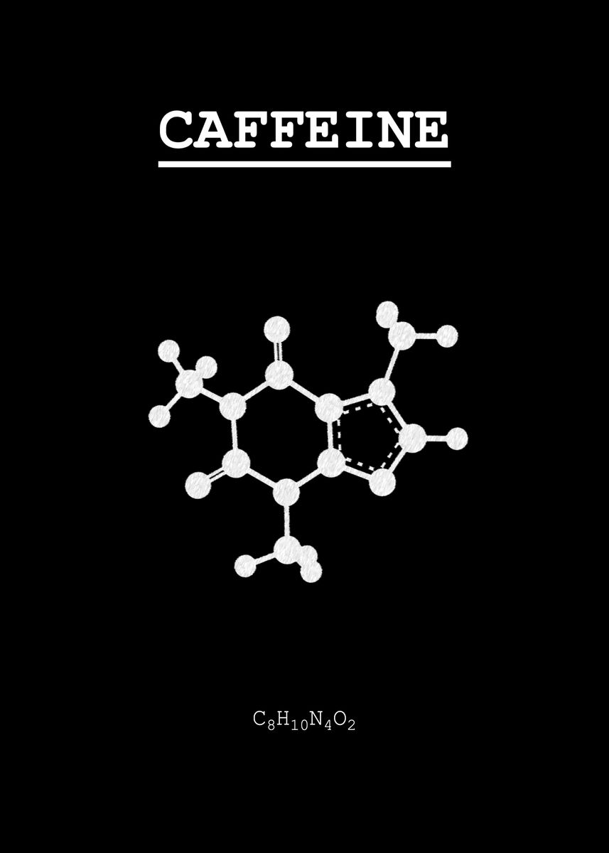 'Caffeine' Poster, picture, metal print, paint by ChemECool | Displate