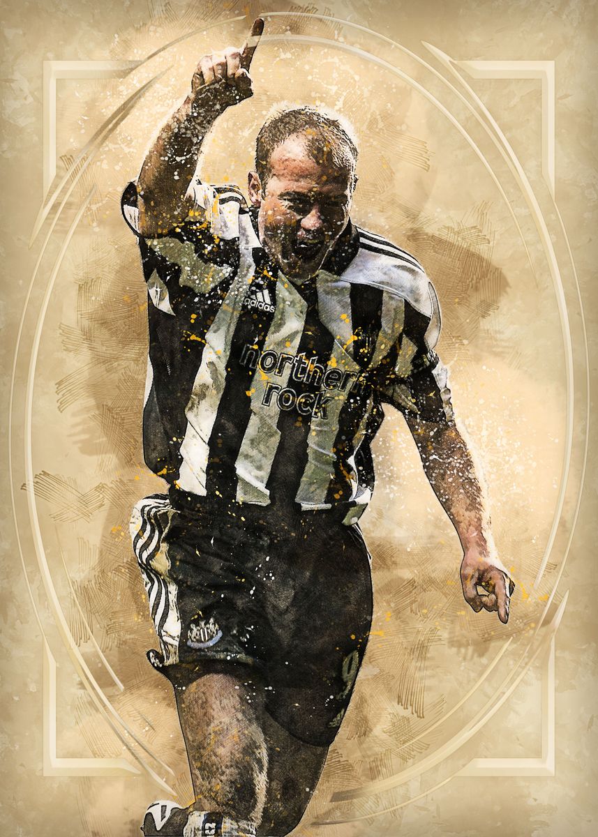 'Alan Shearer' Poster, picture, metal print, paint by Buster Rameau ...