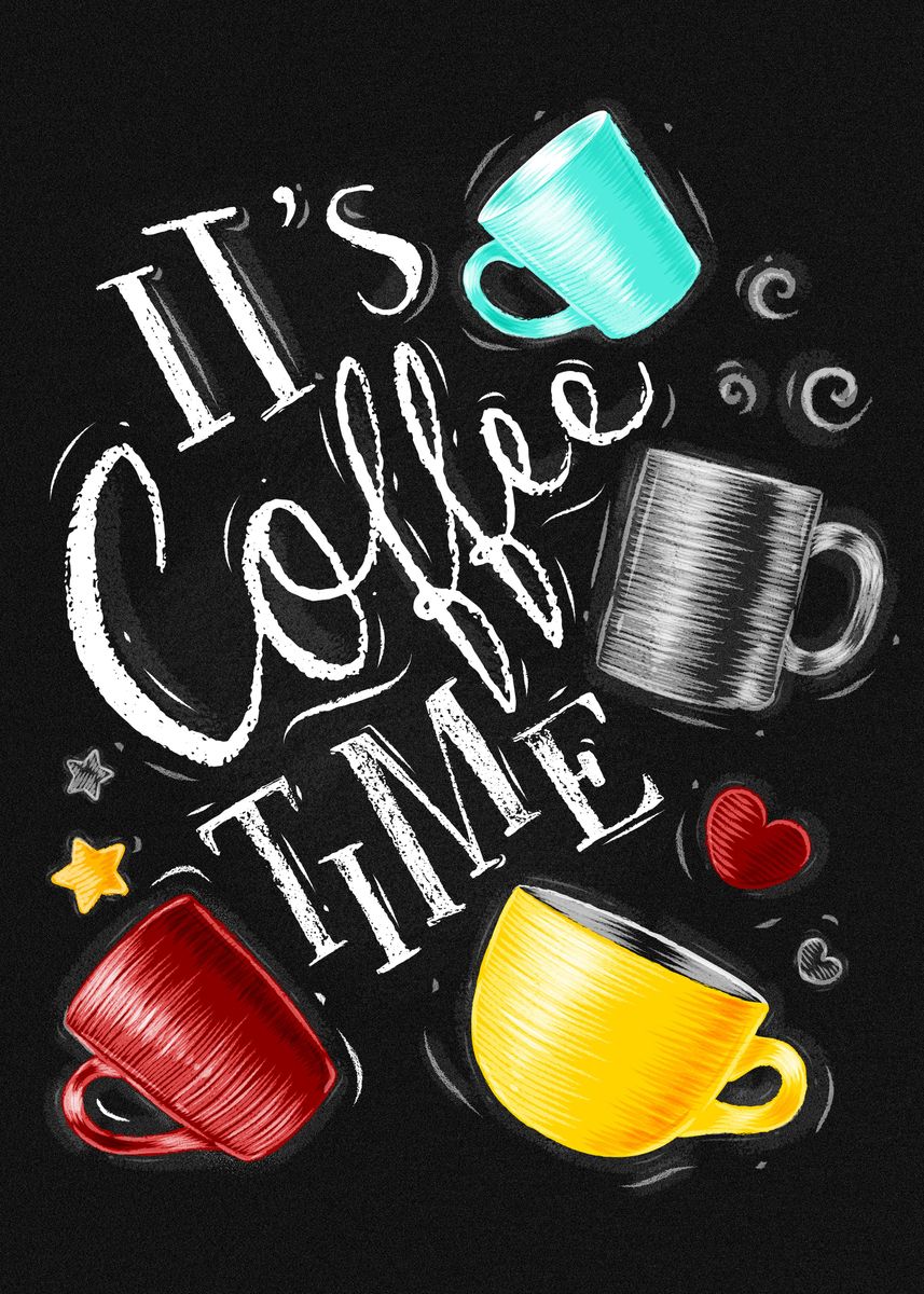 'Coffee CII' Poster, picture, metal print, paint by Turie Art | Displate