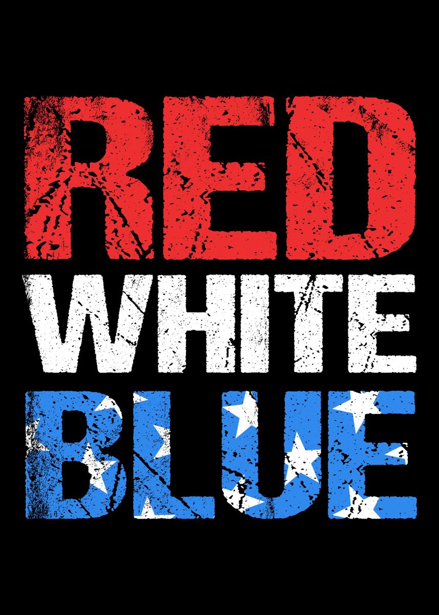 'Red White Blue' Poster, picture, metal print, paint by Cooldruck ...