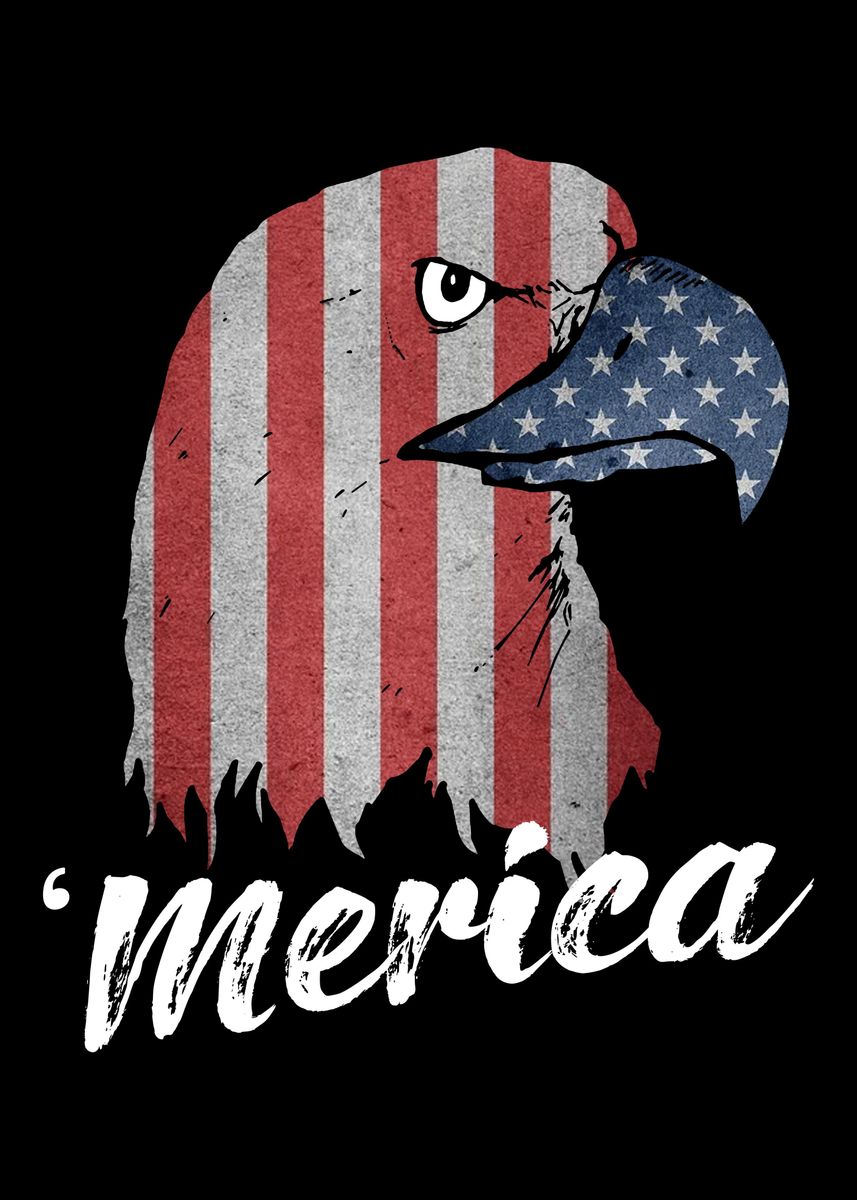 'Merica Eagle' Poster, picture, metal print, paint by Cooldruck | Displate