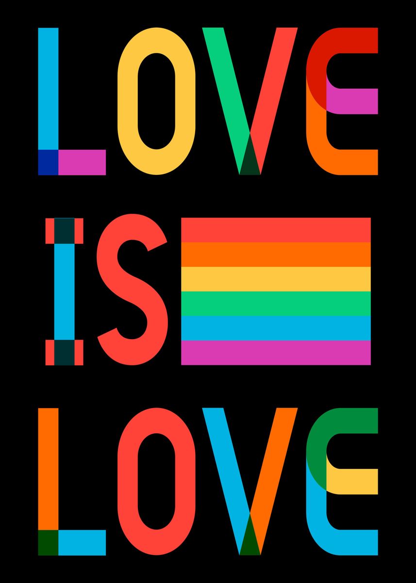 'Love Is Love' Poster, picture, metal print, paint by Jaminten . | Displate