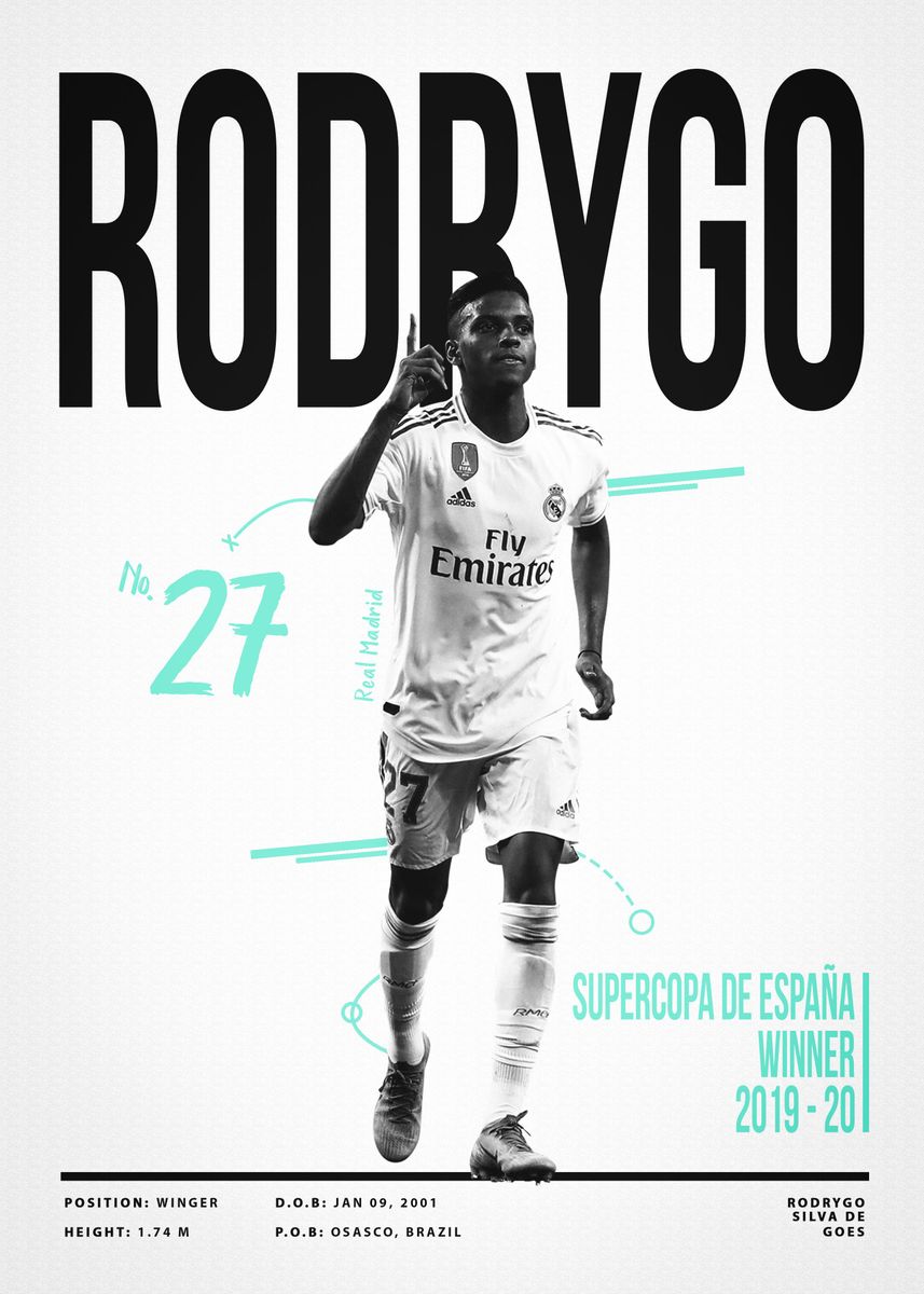 'Rodrygo Goes 27' Poster, picture, metal print, paint by DAO VAN DUONG ...