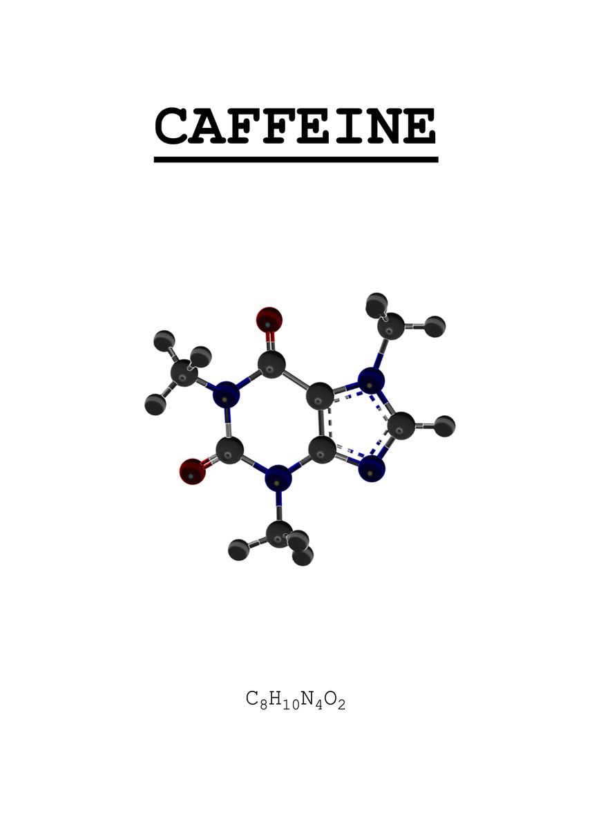 'Caffeine' Poster, picture, metal print, paint by ChemECool | Displate