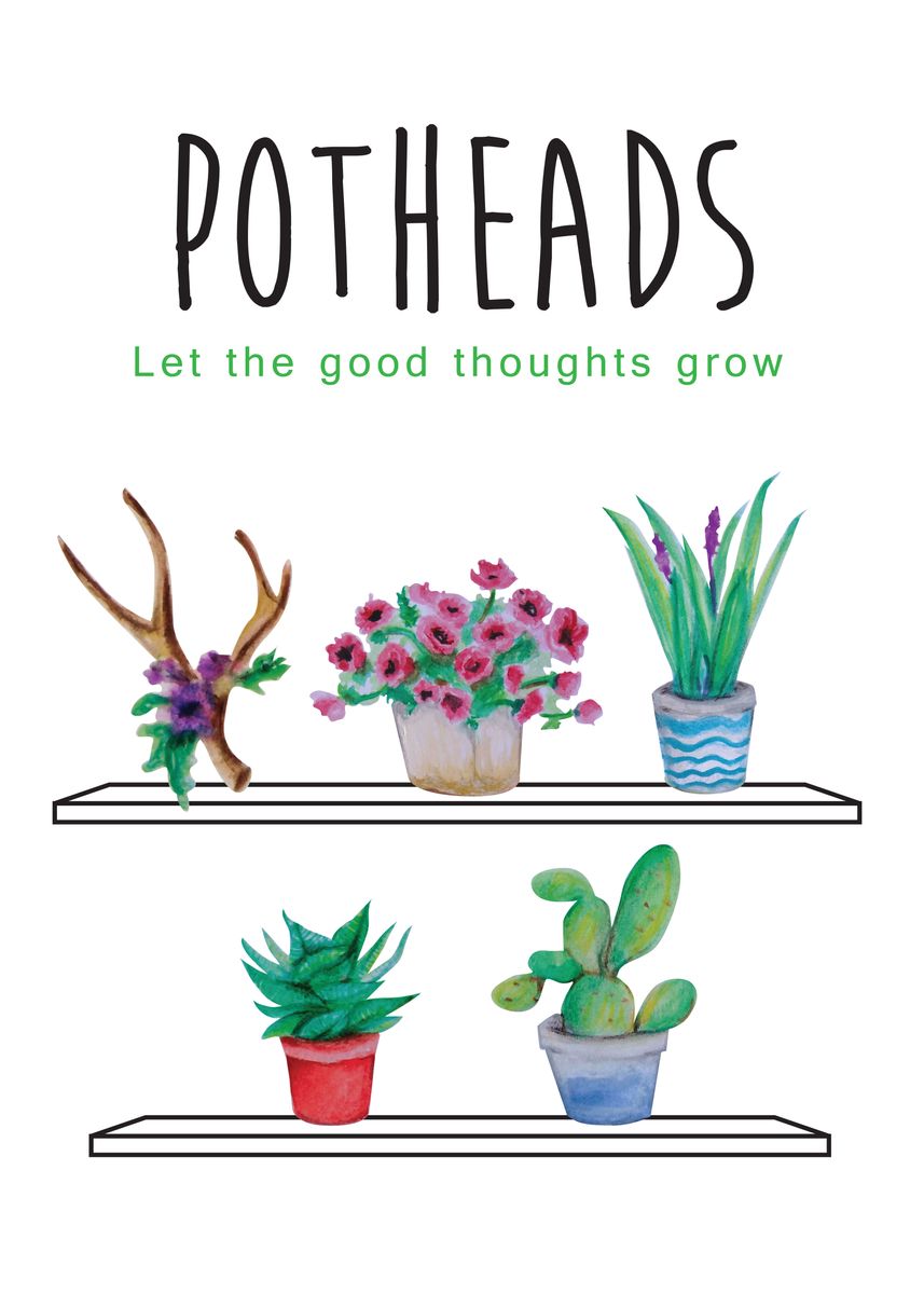 'Potheads' Poster, picture, metal print, paint by Ekkswai Artworks ...