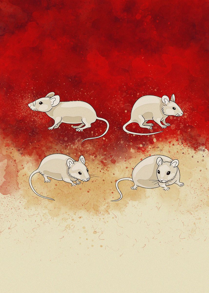 'Mice' Poster, picture, metal print, paint by french | Displate