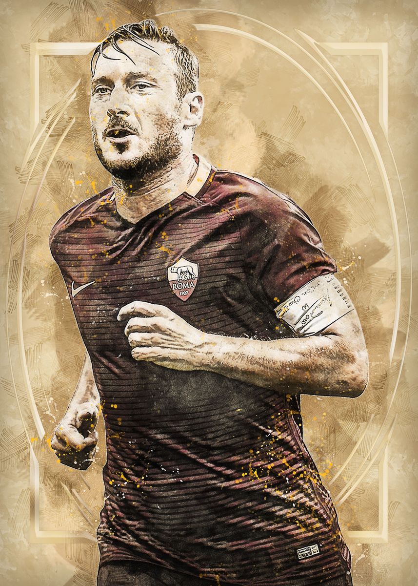 'Francesco Totti' Poster, picture, metal print, paint by Buster Rameau ...