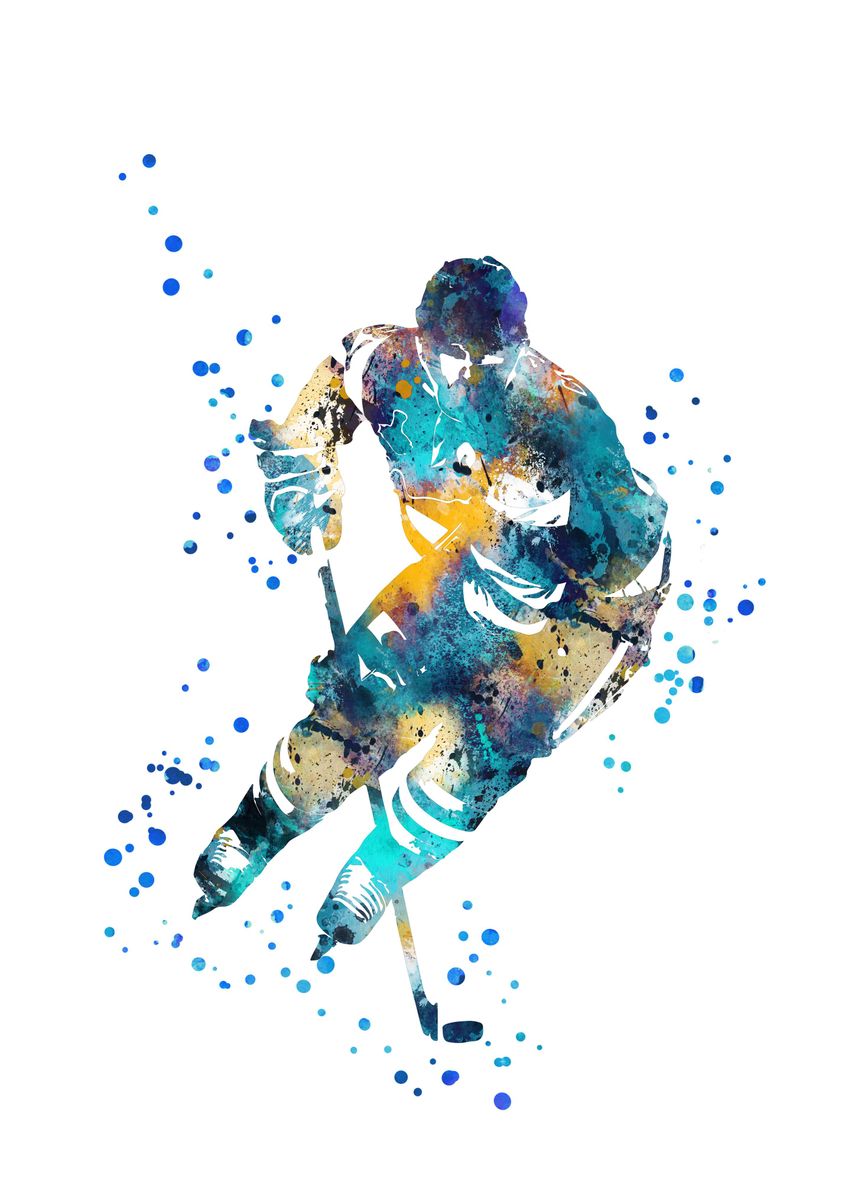 'Hockey player ' Poster, picture, metal print, paint by RosaliasArt ...
