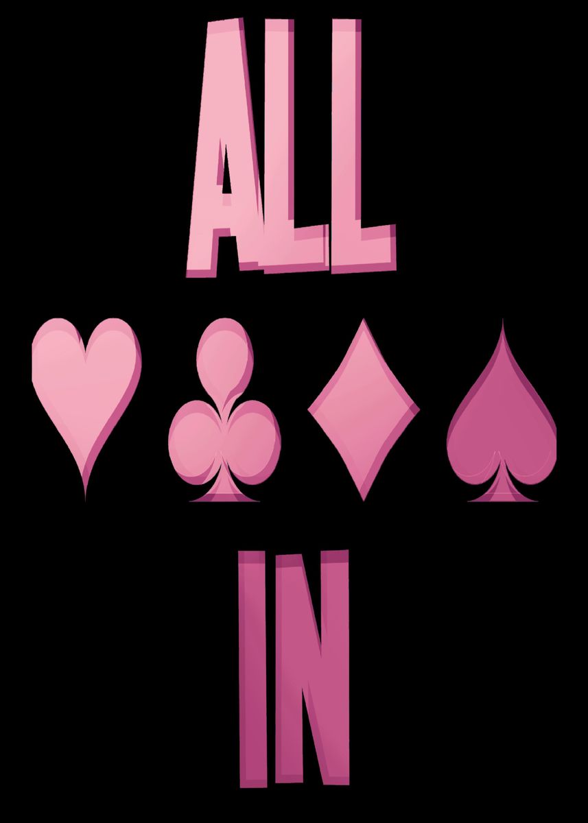 'Poker ALL IN Karten Pik' Poster, picture, metal print, paint by ...