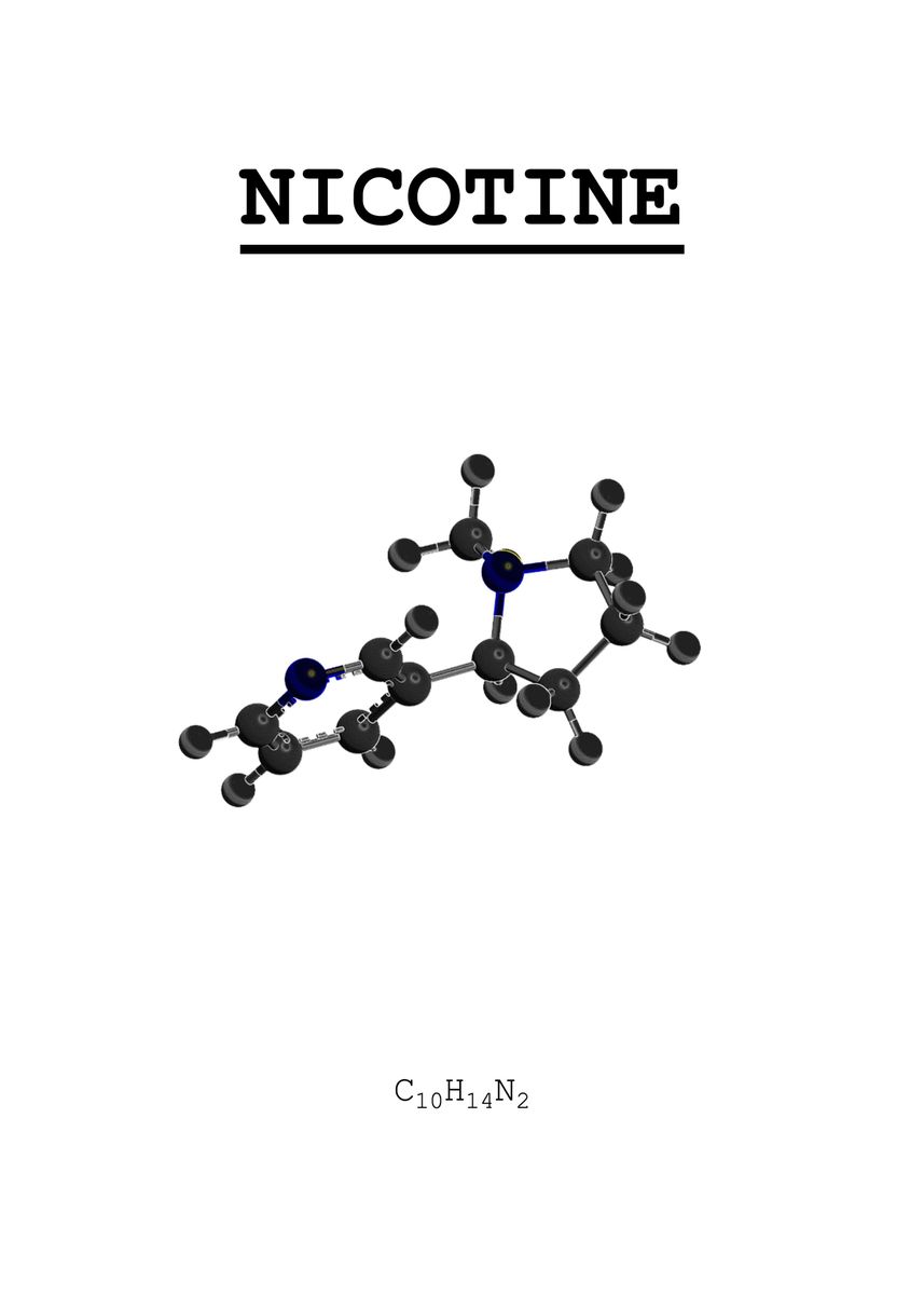 'Nicotine' Poster, picture, metal print, paint by ChemECool | Displate