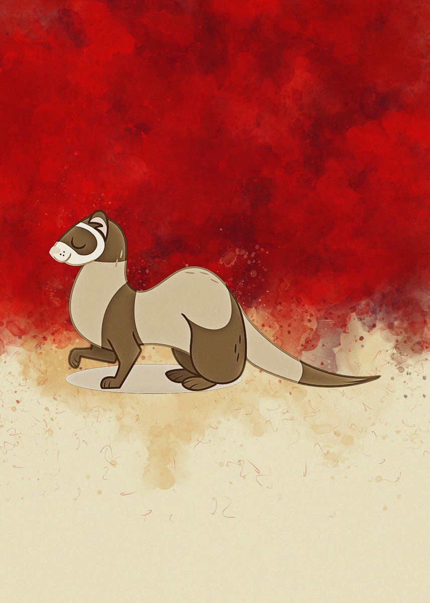 'Ferrets' Poster, picture, metal print, paint by patelwiley | Displate