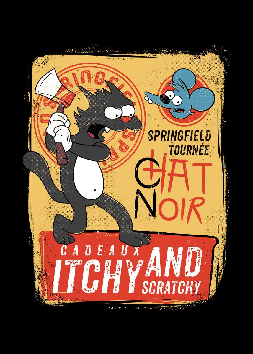 'Le Chat Noir' Poster, picture, metal print, paint by Ilustrata | Displate