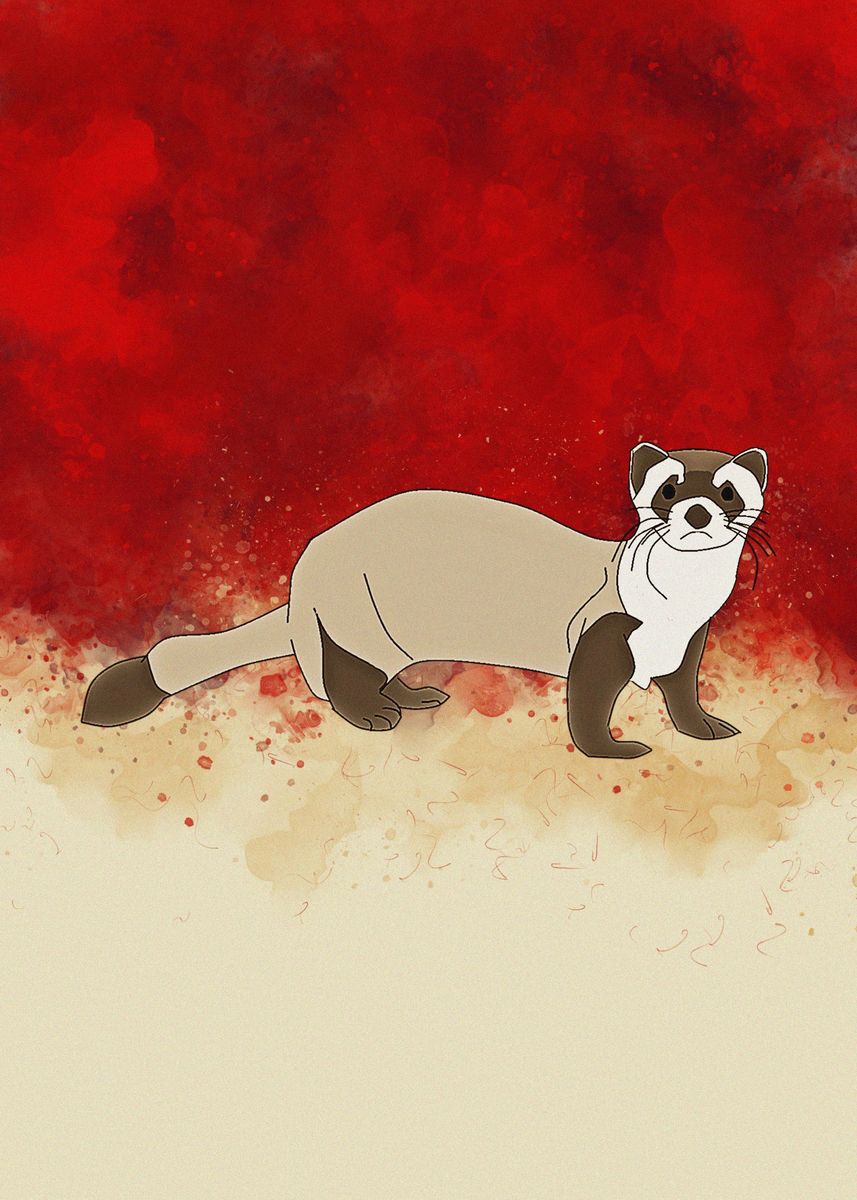 'Ferrets' Poster, picture, metal print, paint by patelwiley | Displate