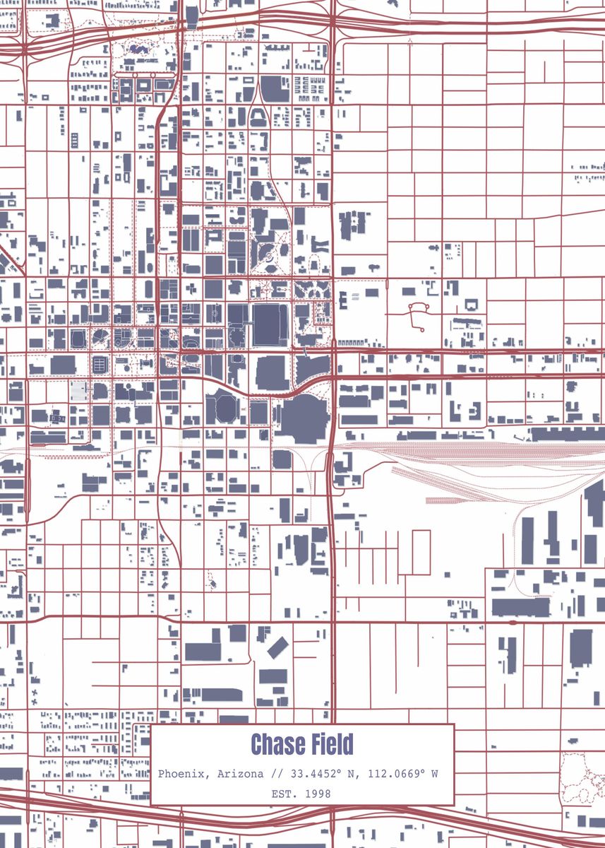 'Chase Field Map' Poster, picture, metal print, paint by Benjamin Tyson ...