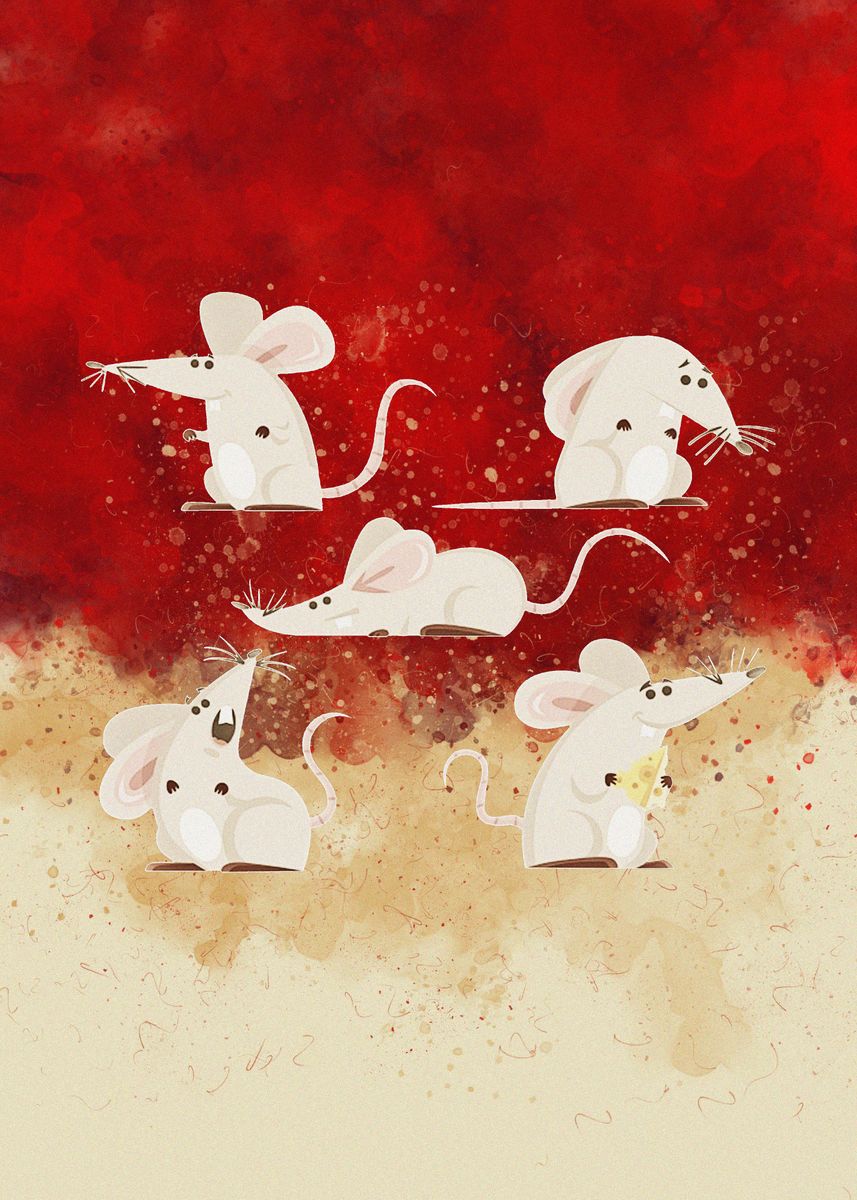 'Mice' Poster, picture, metal print, paint by french | Displate