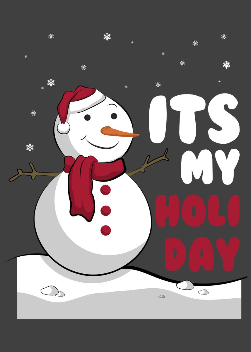 'Sweet Snowman' Poster, picture, metal print, paint by BeMi | Displate