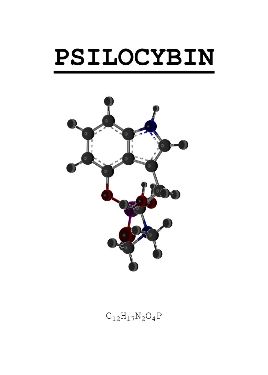 'Psilocybin' Poster, picture, metal print, paint by ChemECool | Displate