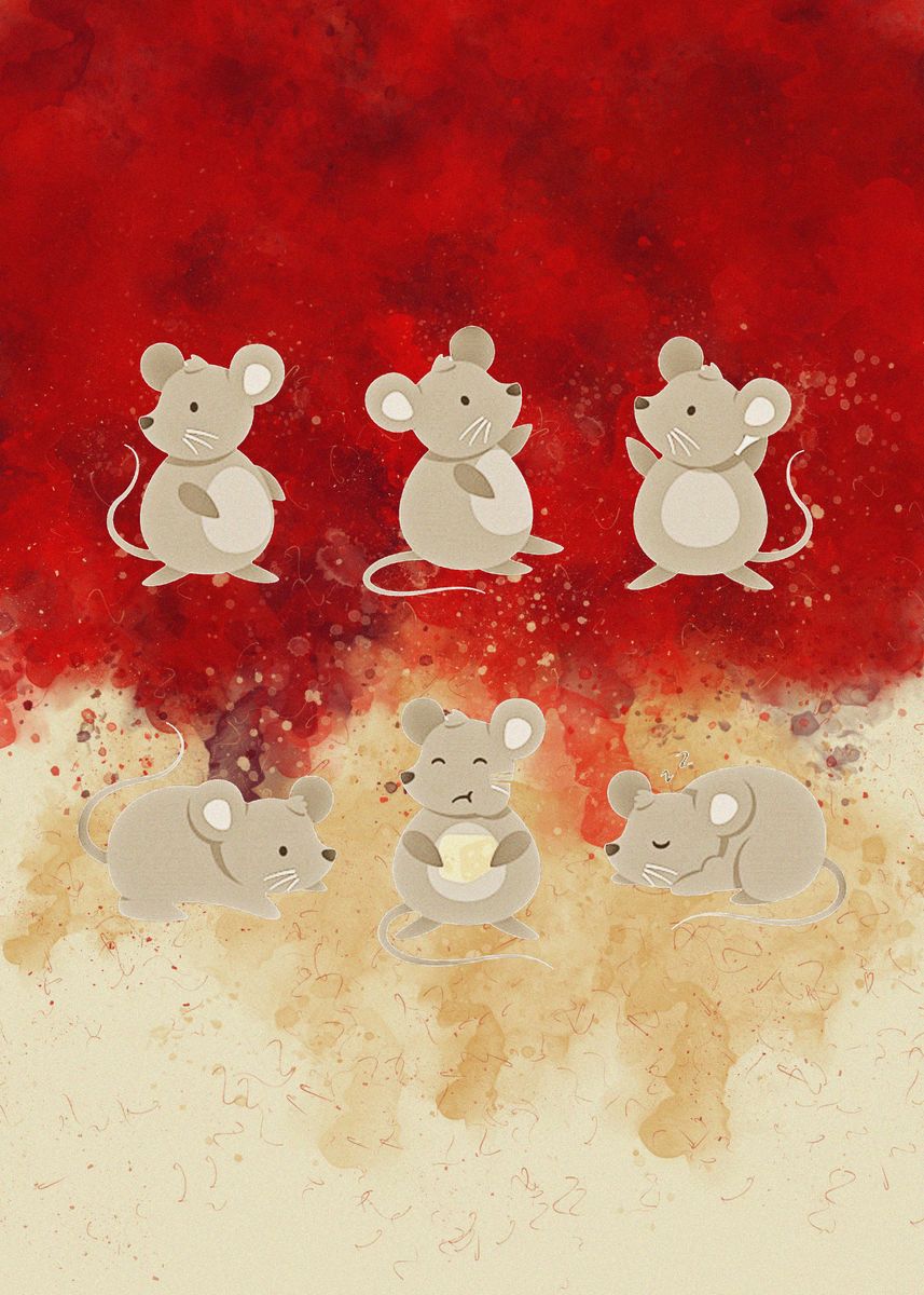 'Mice' Poster, picture, metal print, paint by french | Displate