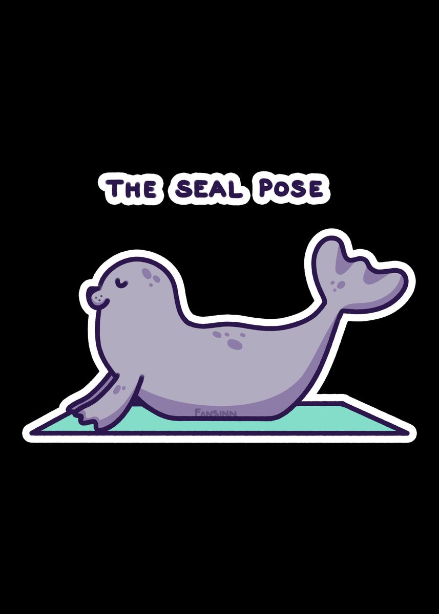 'Yoga Robbe funny sports re' Poster, picture, metal print, paint by ...