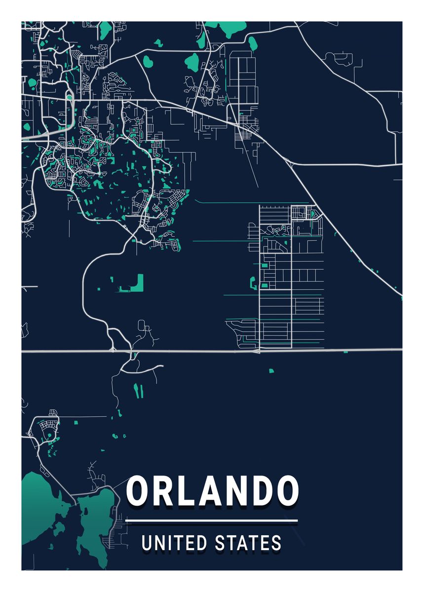 'Orlando Blue Dark Color' Poster, picture, metal print, paint by Tien ...