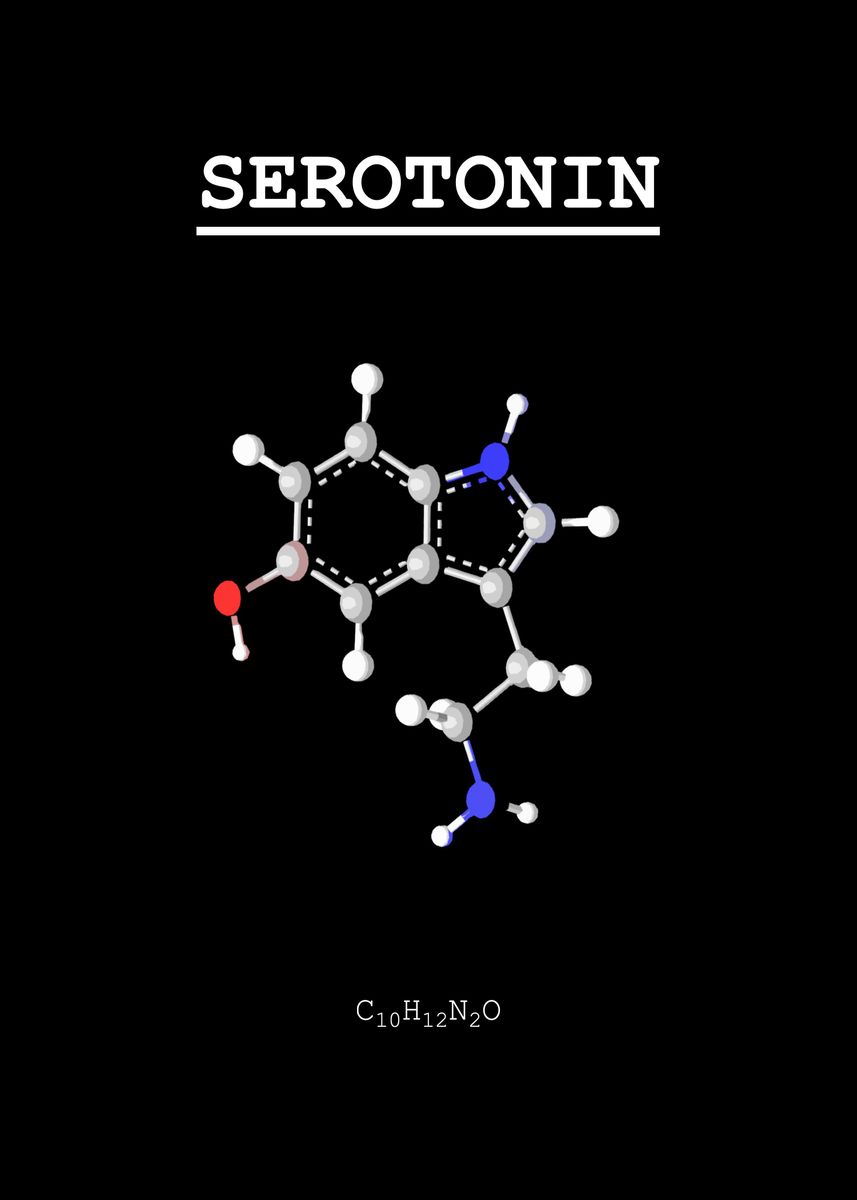'Serotonin' Poster, picture, metal print, paint by ChemECool | Displate