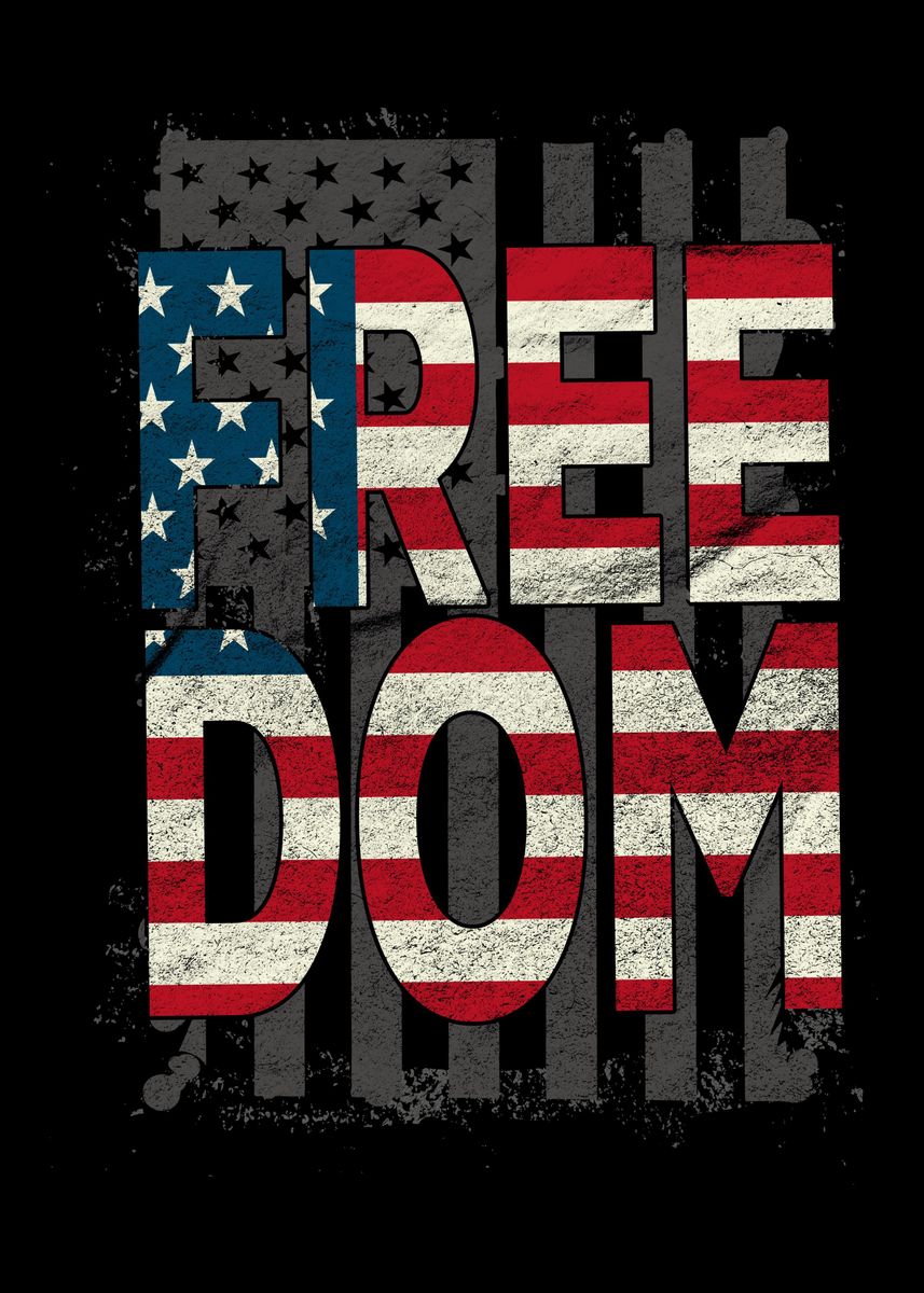 'Freedom USA Flag' Poster, picture, metal print, paint by Cooldruck ...