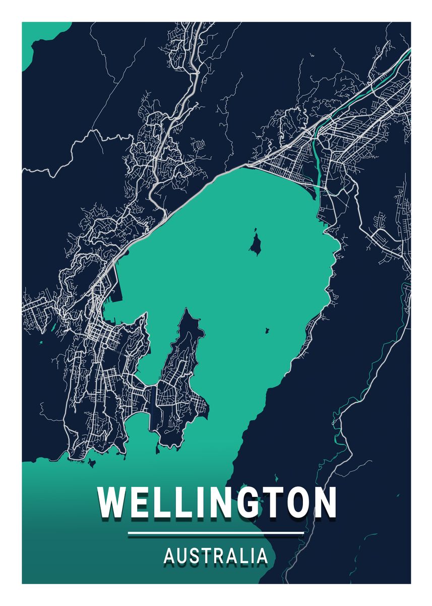 'Wellington Blue Dark Color' Poster, picture, metal print, paint by ...