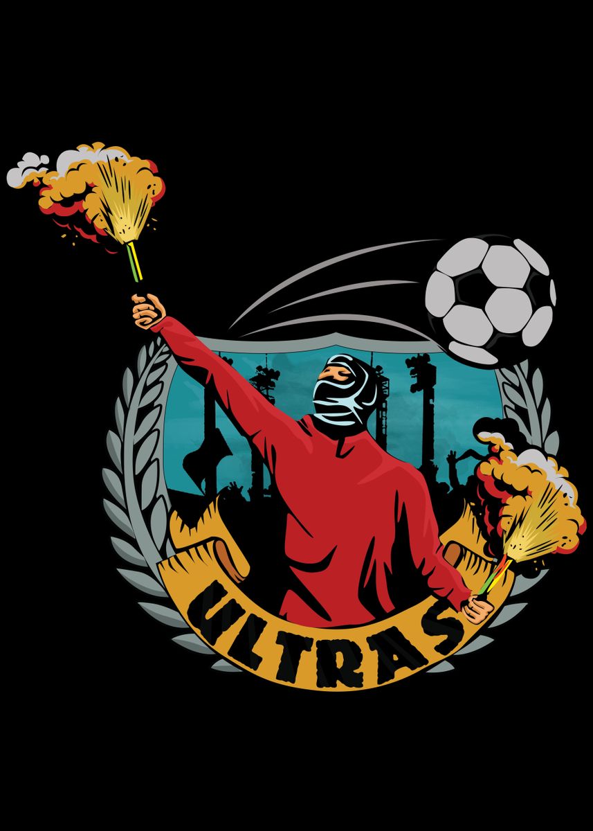 'Football Ultras' Poster, picture, metal print, paint by ShirTom | Displate