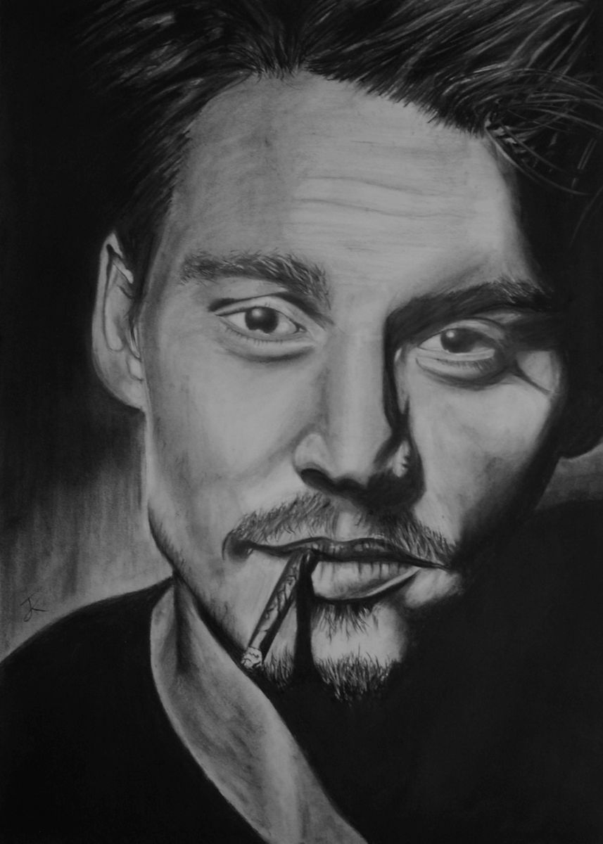 'Johnny Depp Hand Drawn' Poster, picture, metal print, paint by Keybart ...